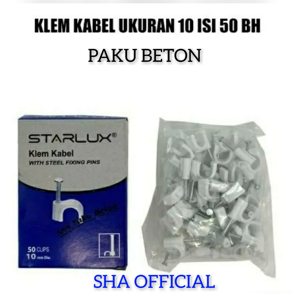 Jual KLEM KABEL PAKU BETON ASLI NO 10 STARLUX PER PACK ISI 50 PCS ...