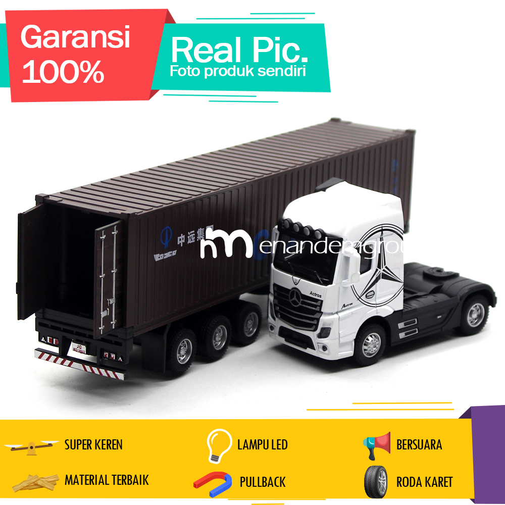 Jual Diecast Miniatur Mainan Mobil Truk Kontainer Trailer Besi Premium ...