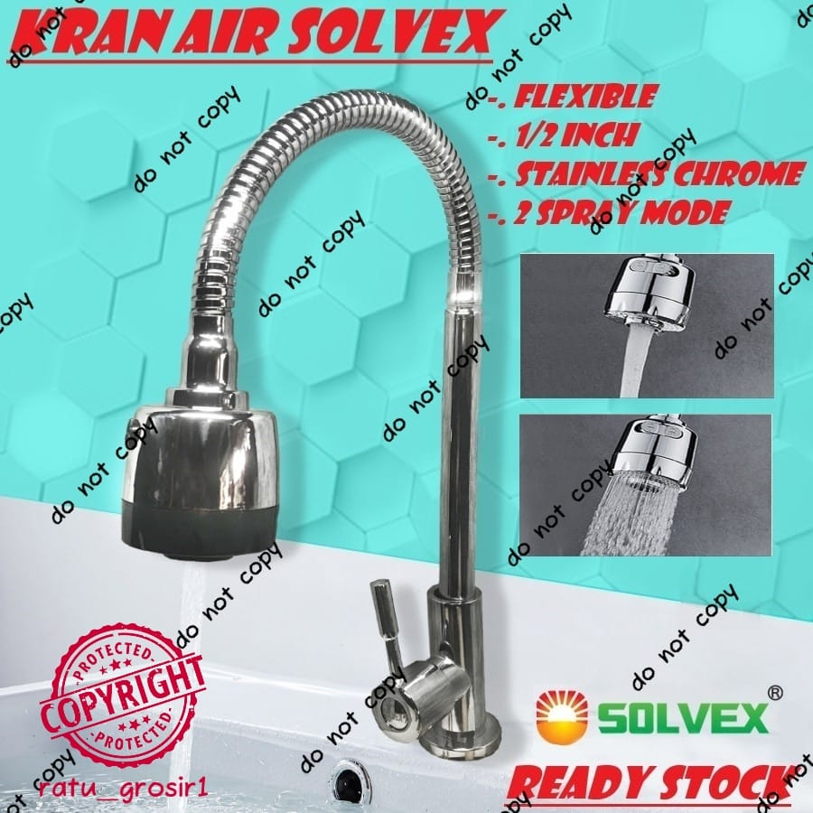 Jual Kran Dapur Keran Angsa Flexibel Stainless Keran Cuci Piring Sink Solvex | Shopee Indonesia
