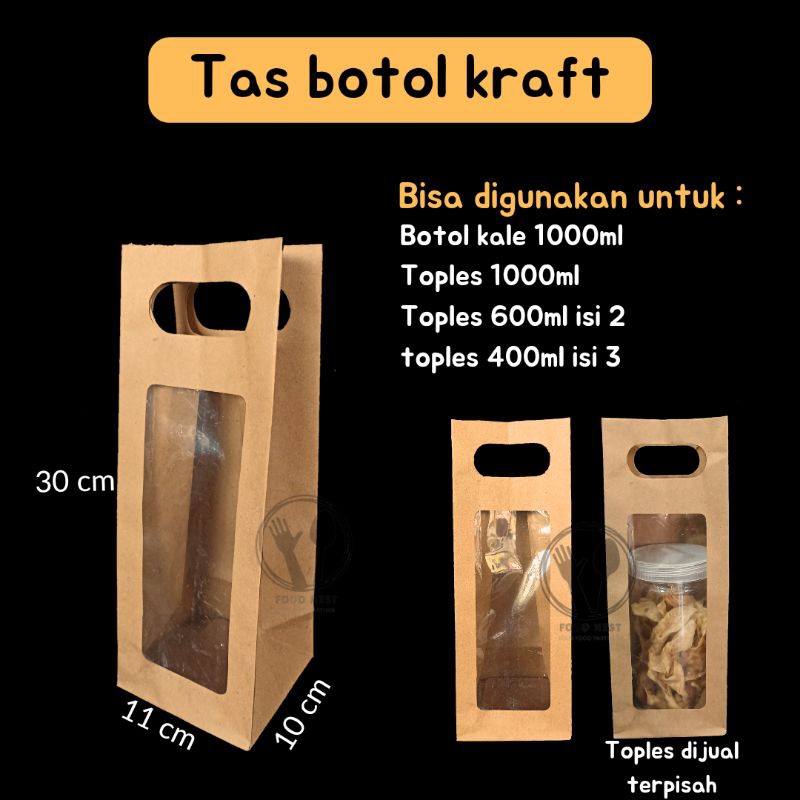 Jual paper bag mika 10x10x25 cm tas souvenir / paperbag botol coklat ...