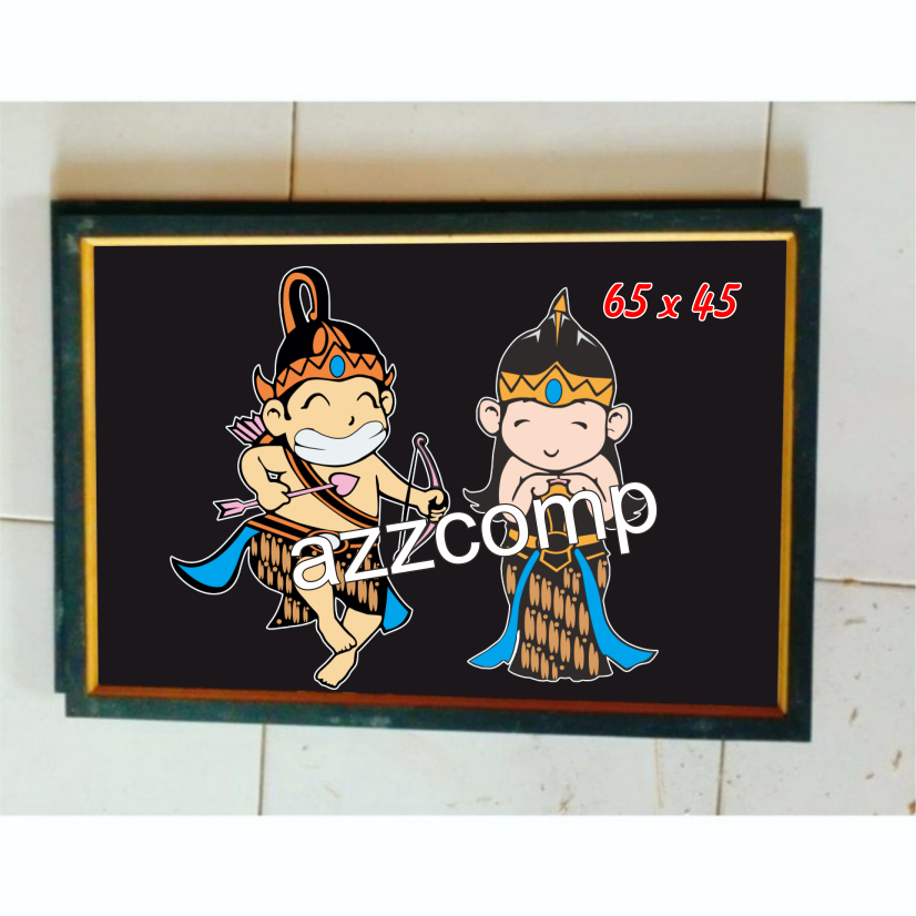 Jual [189] Cetak Foto Wayang Animasi Rama dan Sinta plus bingkai murah ...