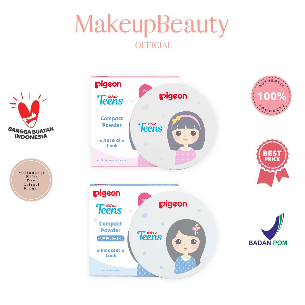 Jual PIGEON TEENS Compact Powder + UV Protection 14gr (FULL / REFIL ...