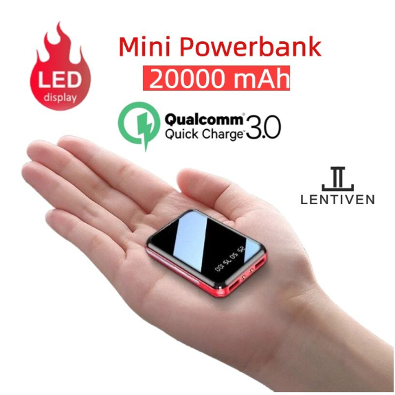 Jual LENTIVEN Powerbank 20000mah Mini 2.1A Dual input Fast Charging ...