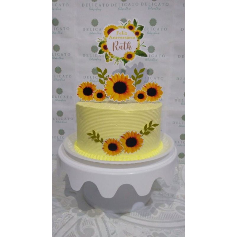 Jual Topper cake custom ucapan tema bunga matahari / sun flowers ...