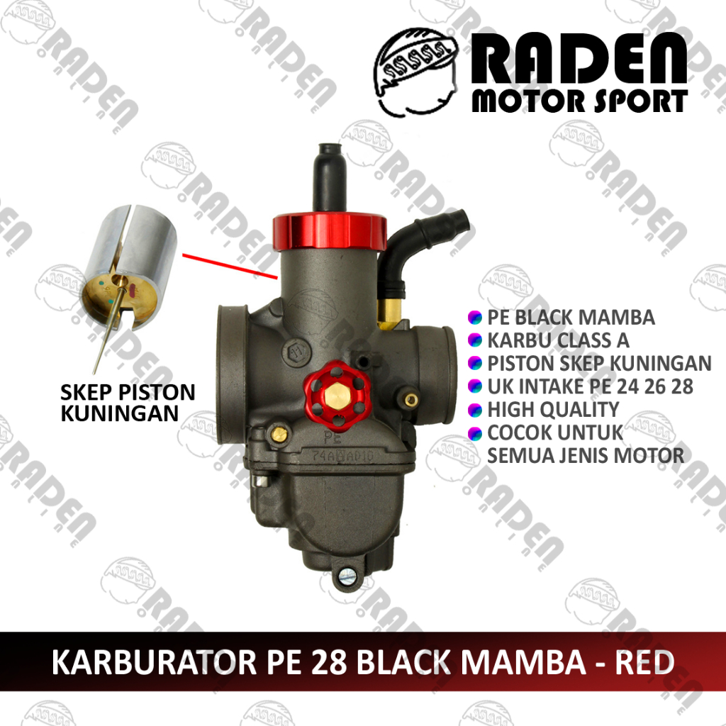 Jual (BISA COD) KARBURATOR PE 24 26 28 BLACK MAMBA RED DOVE KARBU PE28 ...