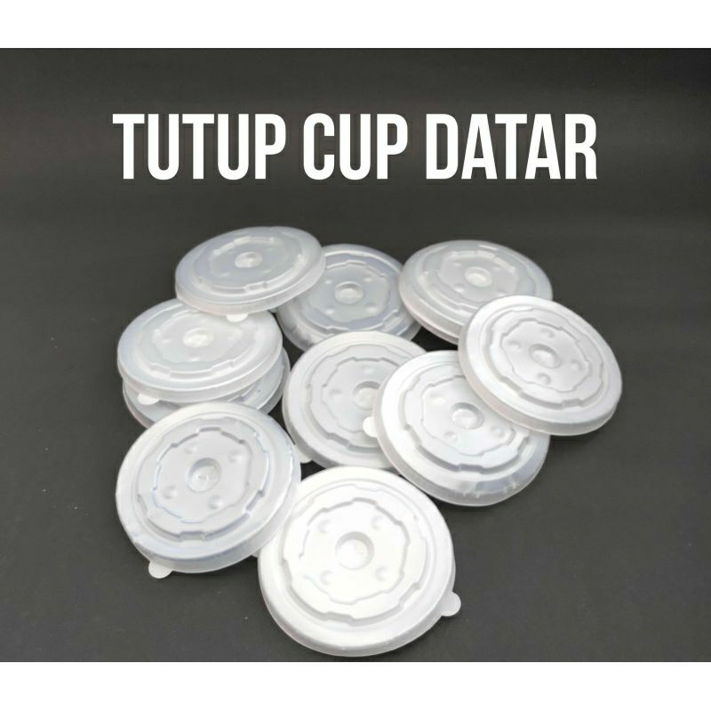 Jual Tutup gelas cup putih datar 10 oz 12 oz 14 oz 16 oz isi 50pcs ...