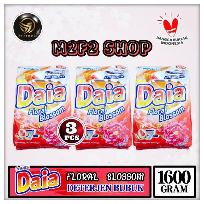 Jual Daia Bunga Floral Blossom Deterjen Bubuk - 1,6 kg (Kemasan 3 Pcs ...