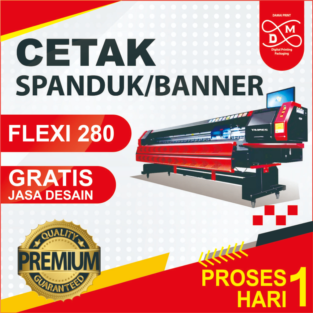 Jual Free Desain | Cetak Spanduk / Print Banner / Baliho Murah Flexi 280 | Shopee Indonesia