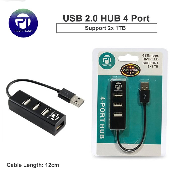 Jual Usb Hub 4 PORT. Usb 2.0 ProffTech Original | Shopee Indonesia