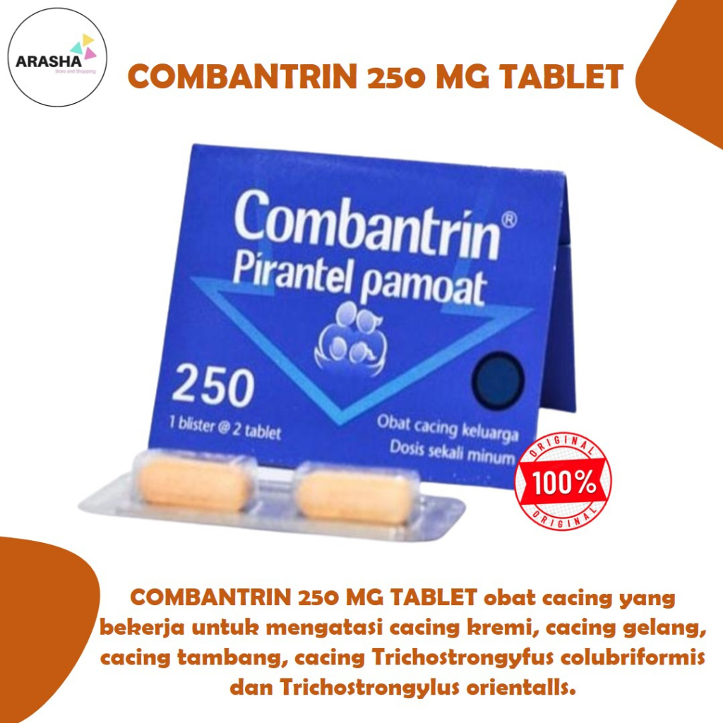 Jual COMBANTRIN 250 MG TABLET Obat Cacing Anak, Pembasmi Cacing Di ...