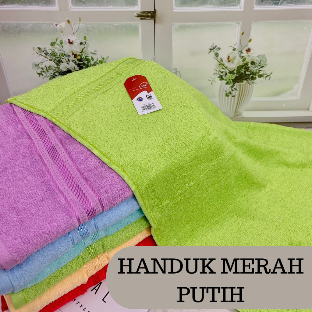Jual ISIRUMAHKU Handuk Merah Putih Jumbo Dewasa Ukuran 70x135 cm ...