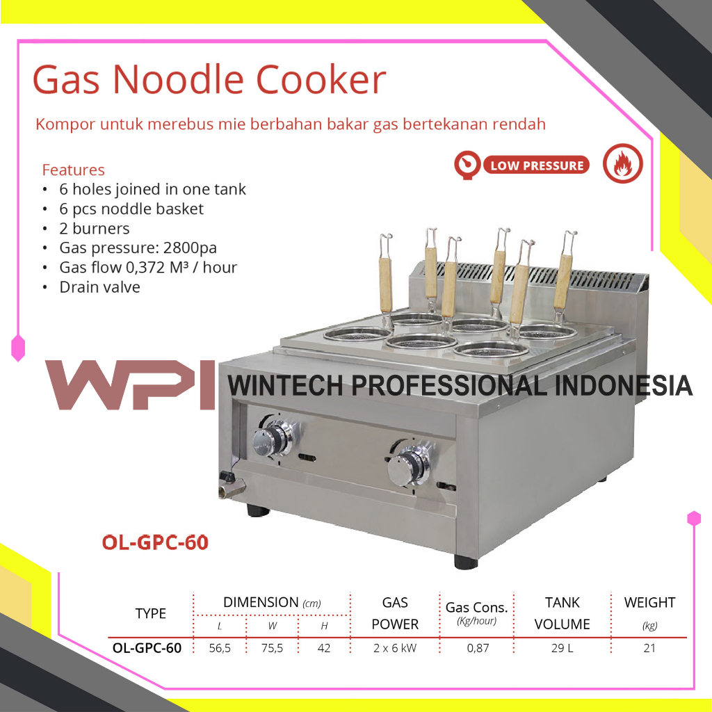 Jual Getra OL-GPC-60 Portable Gas Noodle Cooker 6 Lubang - Kompor Untuk ...