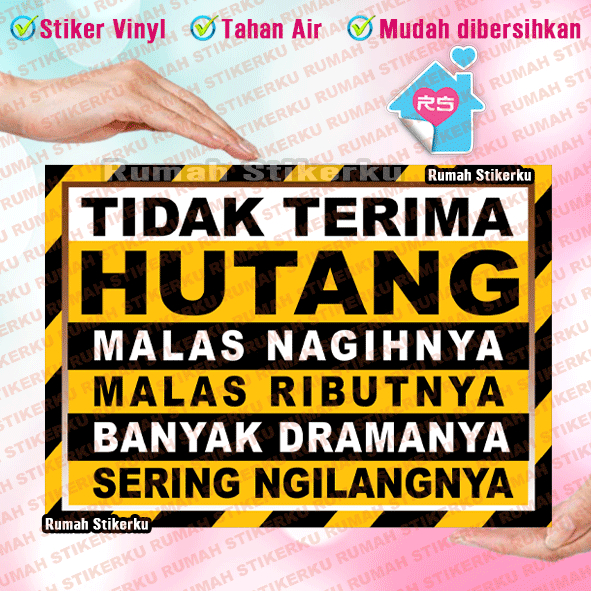 Jual STIKER TIDAK TERIMA HUTANG - TIDAK BOLEH NGUTANG - NO HUTANG - TIDAK MENERIMA HUTANG ...