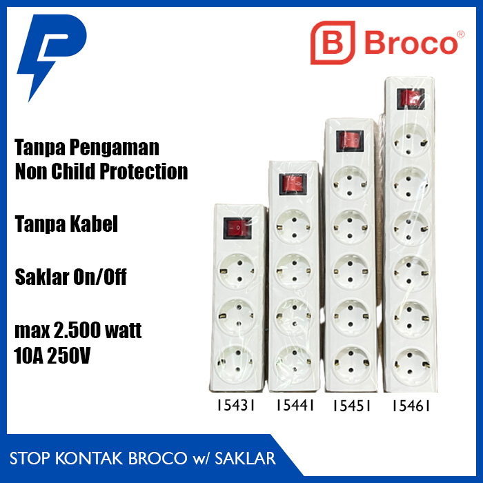 Jual BROCO Stop Kontak Terminal 3 4 5 6 Lubang Dengan Switch NCP | Shopee Indonesia