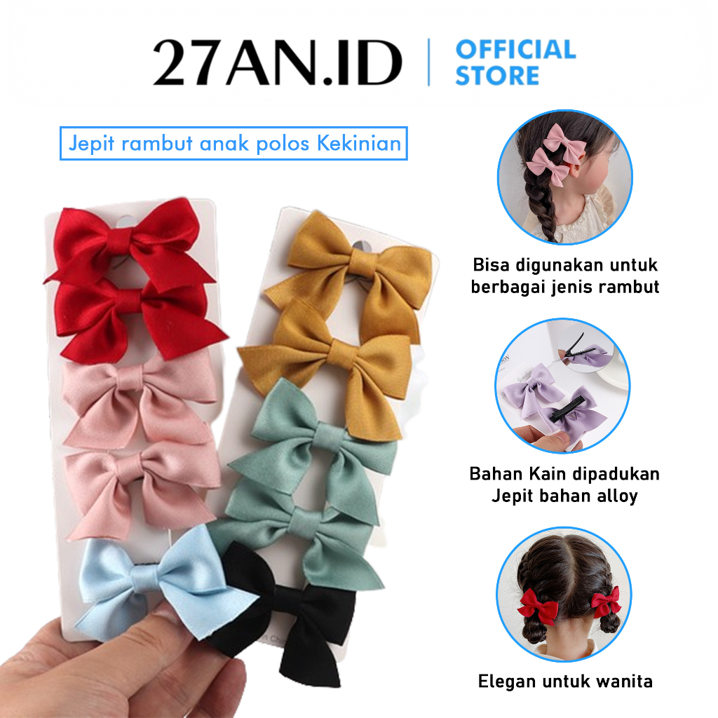 Jual ( 27AN.ID ) Jepit rambut anak polos Kekinian H467 Jepitan rambut ...