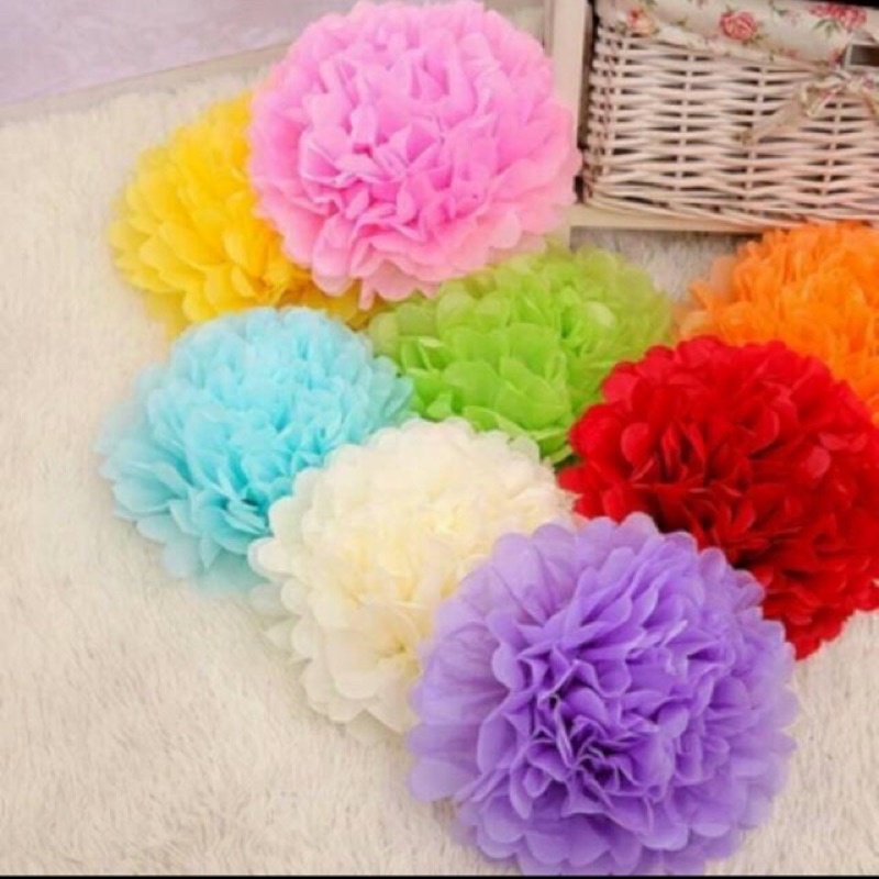 Jual Pom Pom Kertas 24cm dan 30cm / Pom Pom Kertas Untuk Acara ...