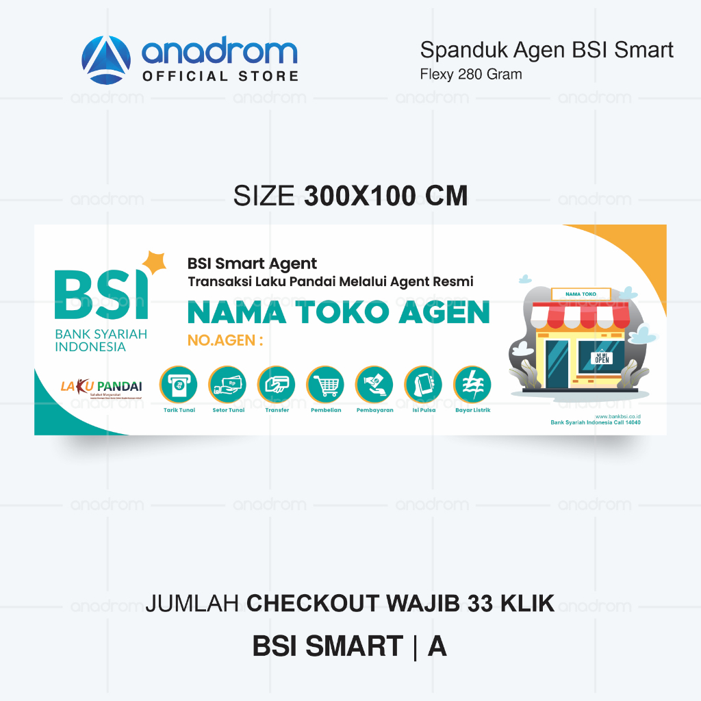 Jual Spanduk Atribut Wajib Agen BSI Smart | Banner Agen BSI Smart ...