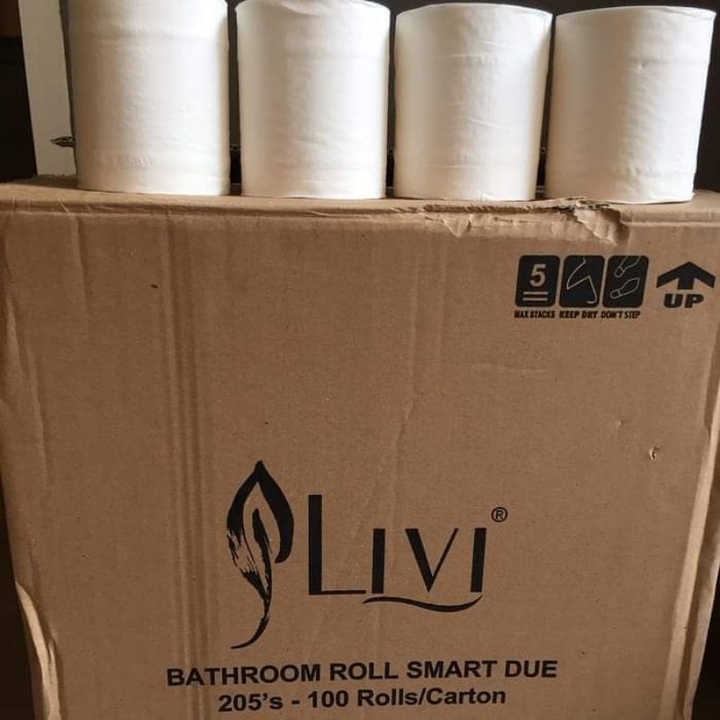 Jual 1karton isi 100 roll livi toilet tissue smart due 205s tissue ...