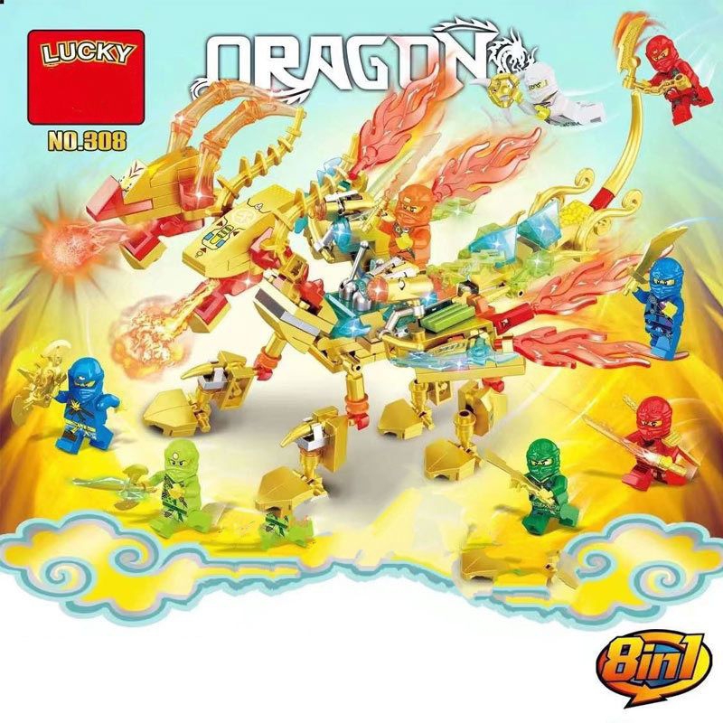 Jual Bricks minifigure ninjar obot dragon 8 in 1 naga kai jay zane ...