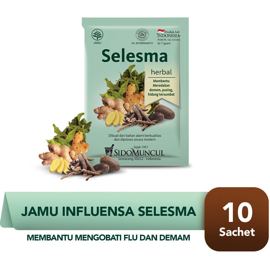 Jual JAMU SELESMA INFLUENZA SIDOMUNCUL 10's (Untuk Flu dan Demam) SIDO ...