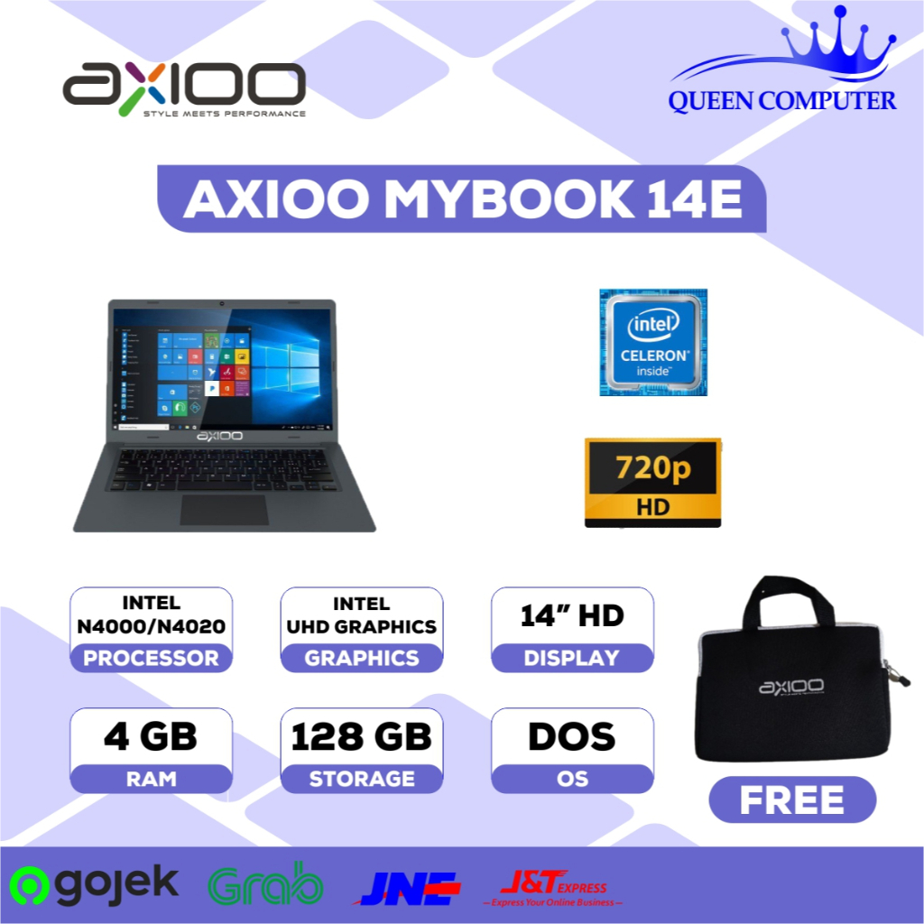 Jual AXIOO 14E Intel Celeron RAM 4GB 128GB SSD 14-inch | Shopee Indonesia