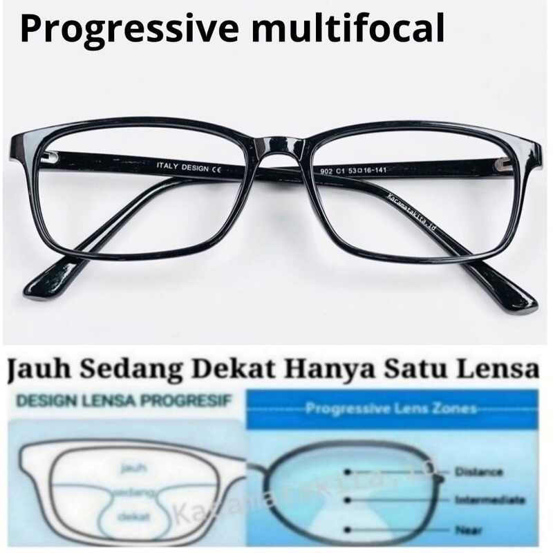 Jual Kacamata Multifocal Progresif Baca Jalan dobel Focus | Kaca Mata ...