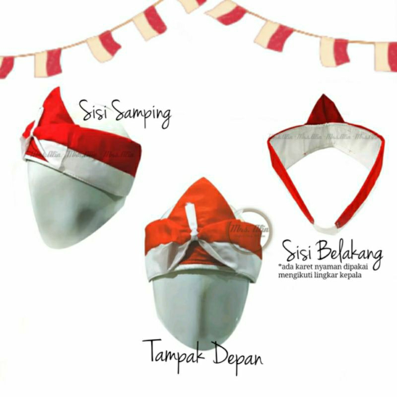 Jual Ikat Kepala Merah Putih / Blangko Udeng Merah Putih / Scraf ...