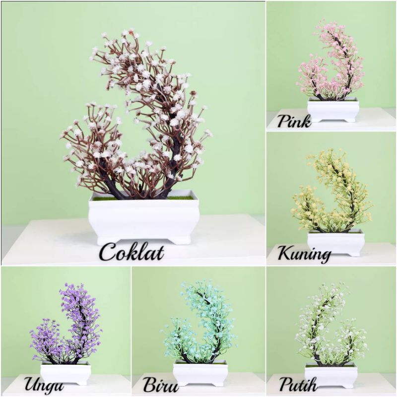 Jual Bunga Hias Plastik Artifisial/Bunga Hias Bonsai mini/Bunga Hias ...