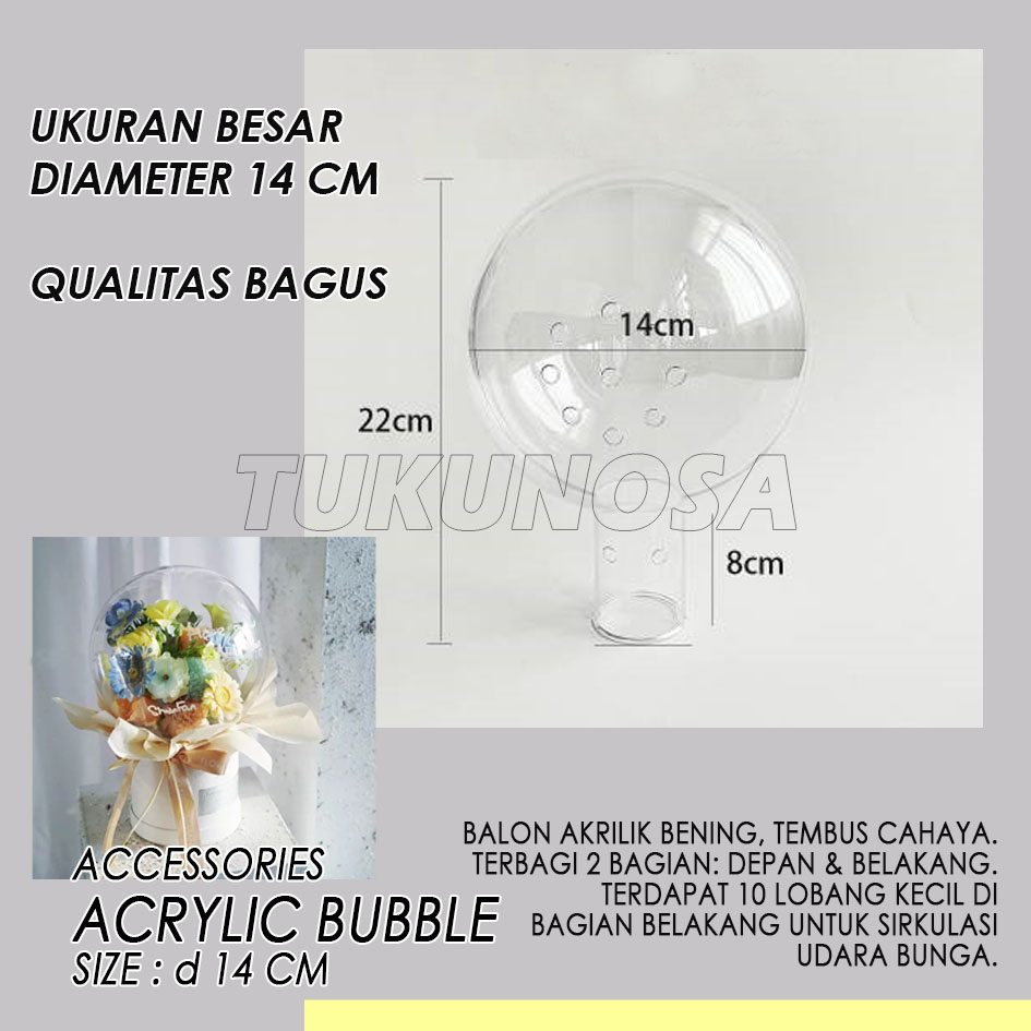 Jual ACRYLIC BUBBLE 14 CM ACRYLIC BALL BOUQUET BALON AKRILIK BUKET ...