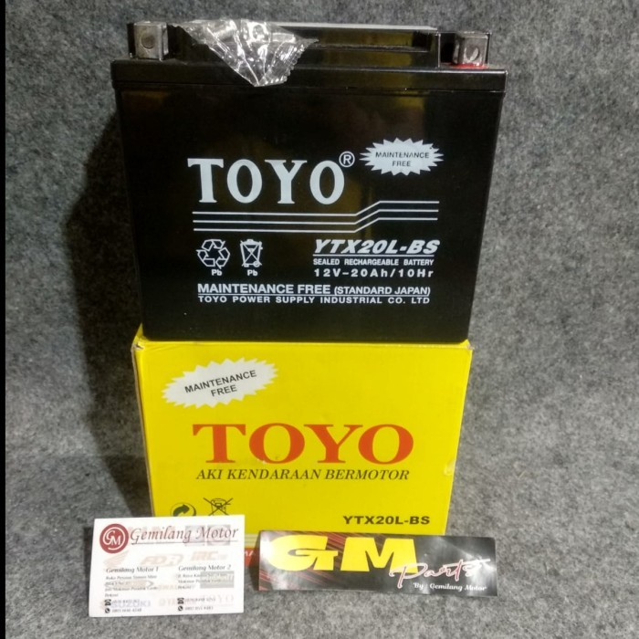 Jual AKI KERING HARLEY DAVIDSON SOFTAIL TOYO YTX 20L-BS AKI MF 20AH | Shopee Indonesia