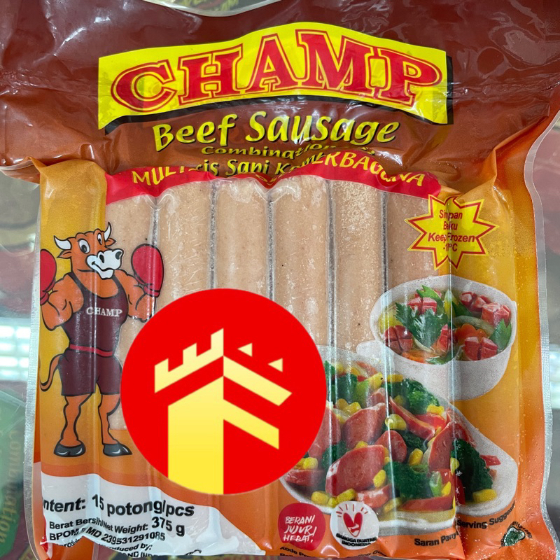 Jual CHAMP SOSIS SAPI ISI 15 PCS 375 GR CHAMP BEEF SAUSAGE 375 GR SOSIS ...