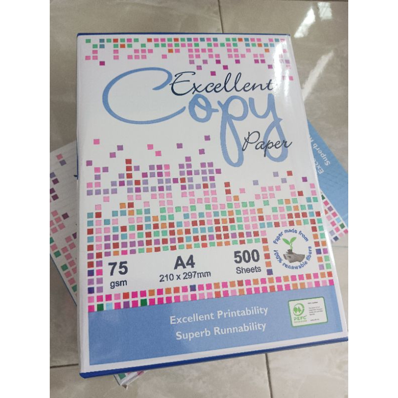 Jual Kertas HVS A4 1 Rim 75 GSM copy paper Exellent | Shopee Indonesia