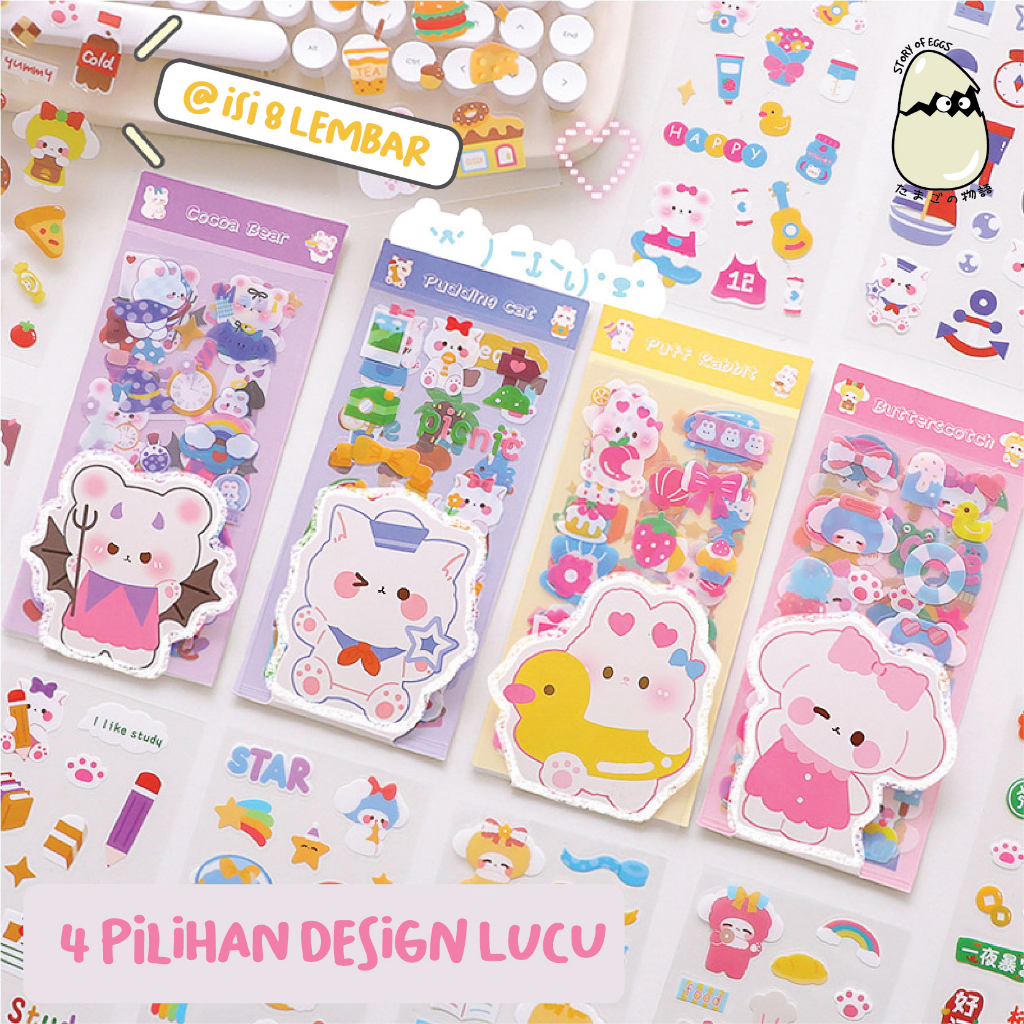 Jual Sticker Sticker Aesthetic and Cute 1 pack isi 8 pcs l Decorating ...