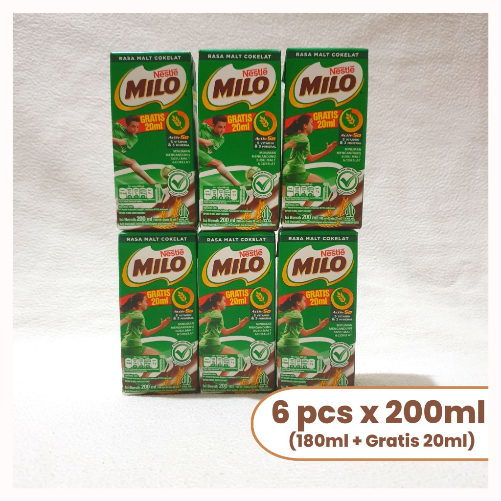 Jual Milo Activ-Go UHT (6 x 200ml) Susu Coklat Kemasan Kotak Siap Minum ...