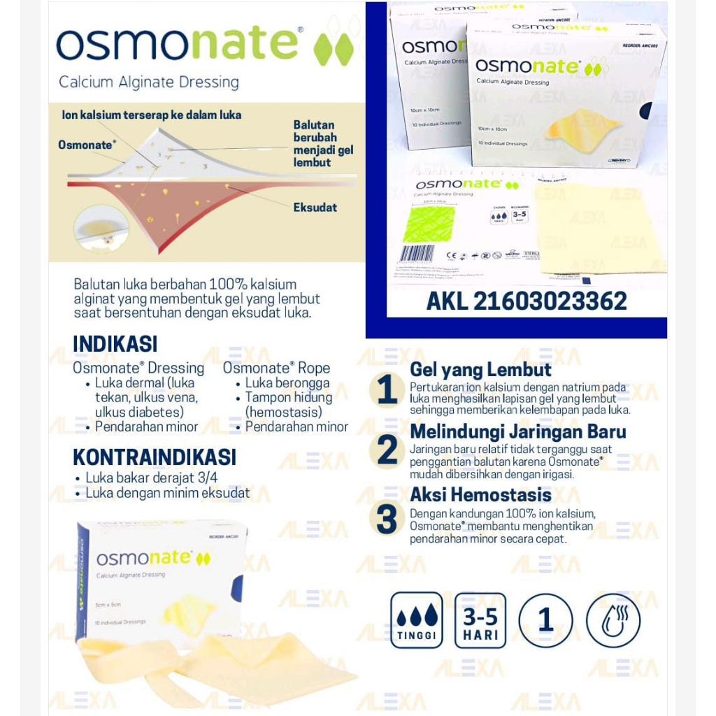 Jual OSMONATE Calsium Alginate Dressing 10x10cm | Shopee Indonesia
