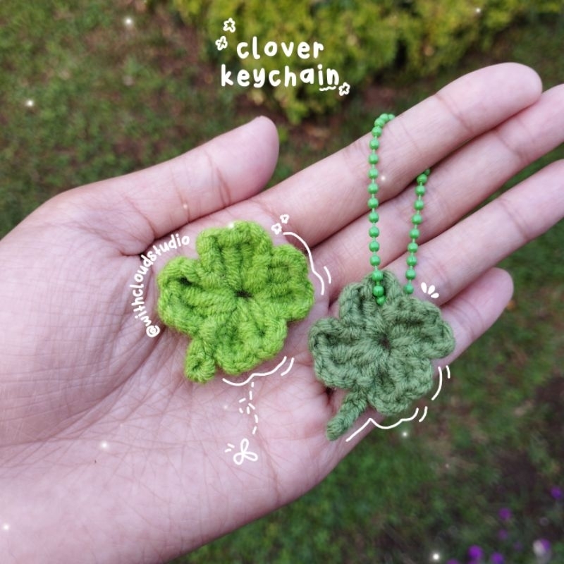 Jual Clover rajut / keychain rajut/ gantungan kunci daun semanggi by ...