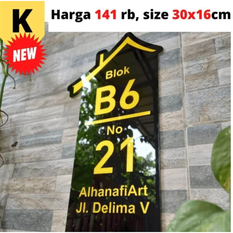 Jual Papan NOMOR RUMAH | No rumah acrylic akrilik type aesthetic ...