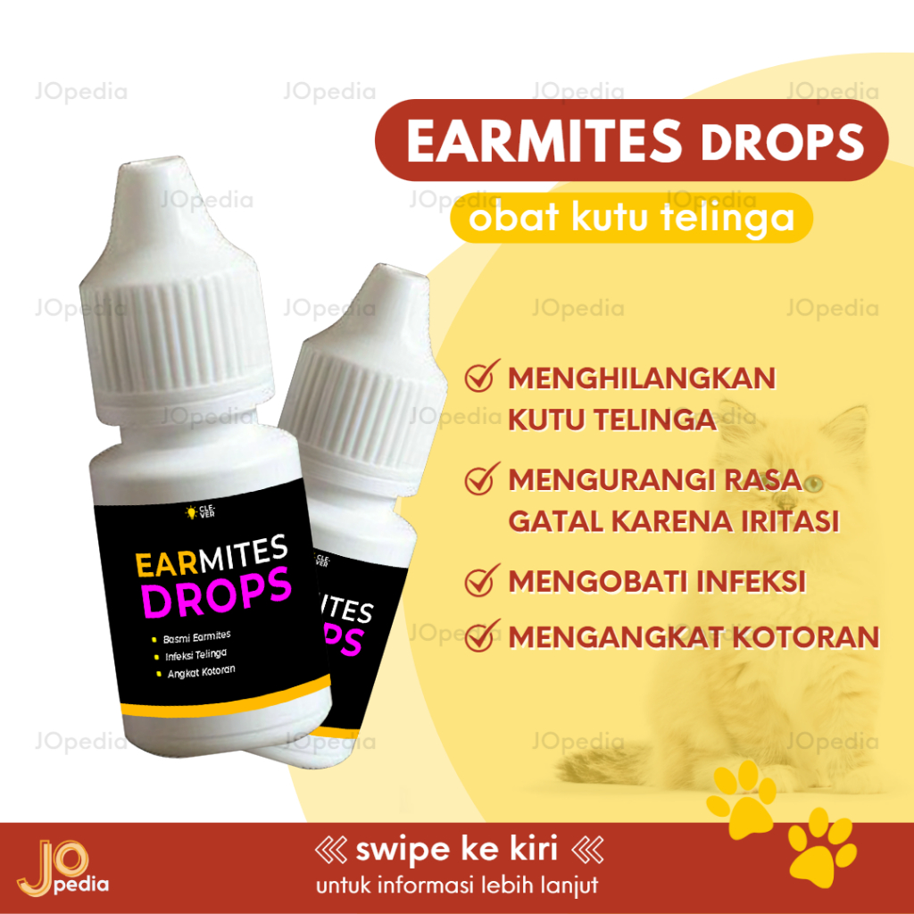 Jual EARMITES DROPS Obat Kutu Telinga Kucing Tetes Tungau Gatal Infeksi ...