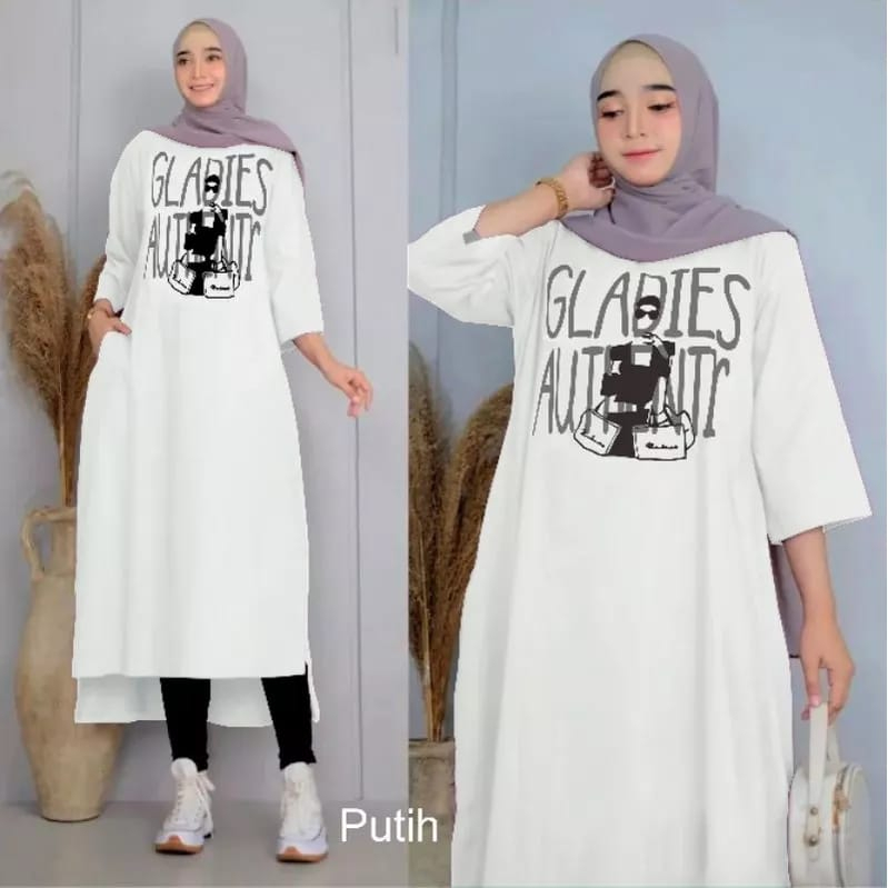 Jual Gamis Midi Terbaru Gladies BO Bahan Kaos Katun Combed 24s Aplikasi Sablon Size S M L XL XXL ...