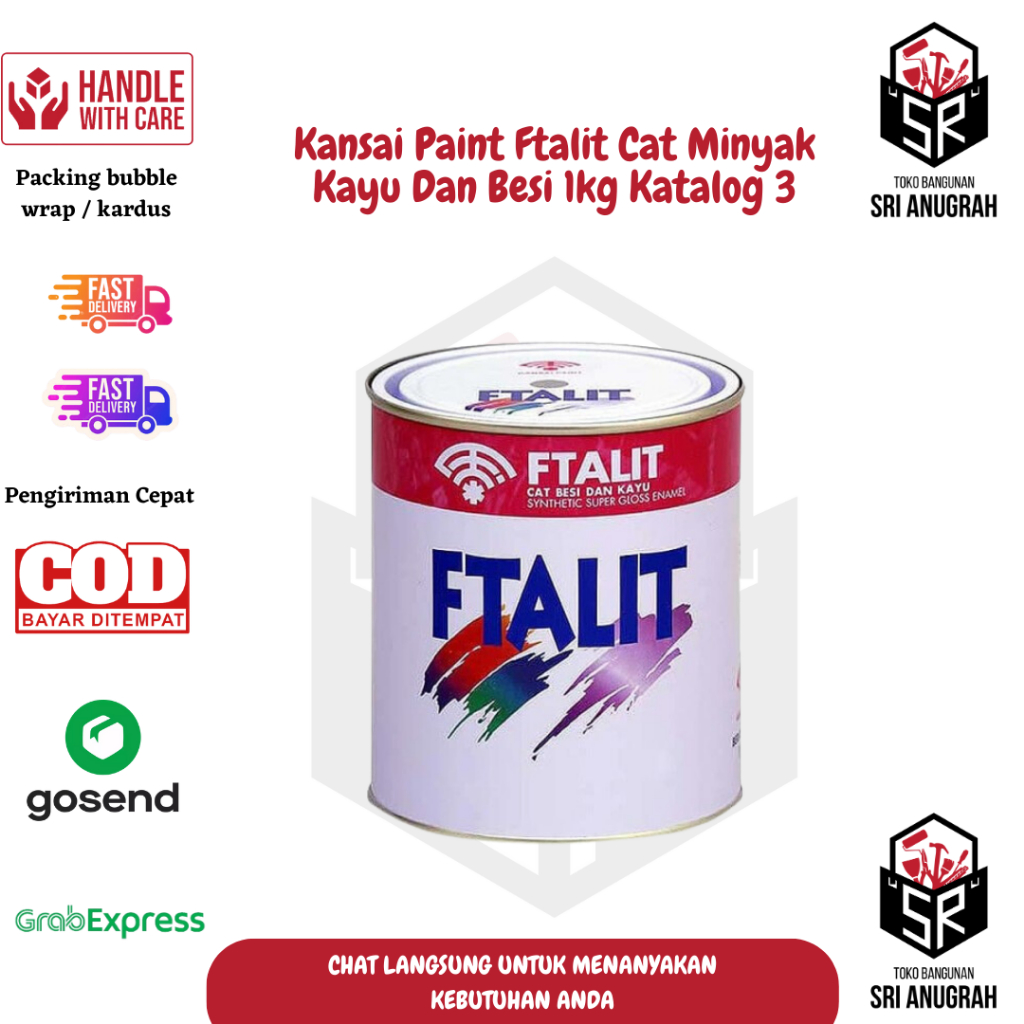 Jual Kansai Paint Ftalit Cat Minyak Kayu Dan Besi 1kg Warna Doff ...