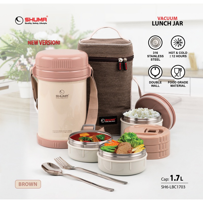 Jual SHUMA S/S 316 Vacuum Insulation Lunch Jar 1100 ML 1700 ML 2500 ML | Shopee Indonesia