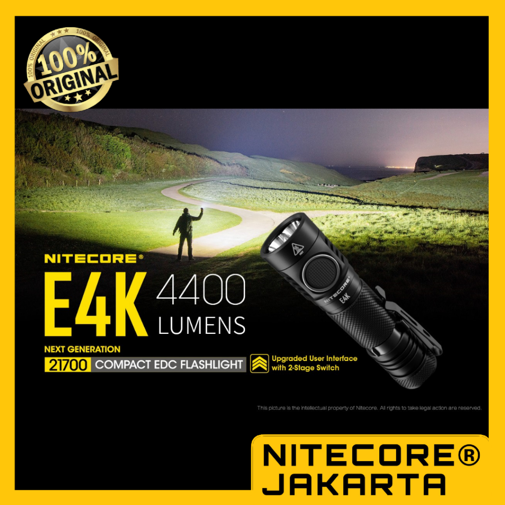 Jual Nitecore E4K Senter LED 4 x CREE XP-L2 V6 LEDs 4400 Lumens ...