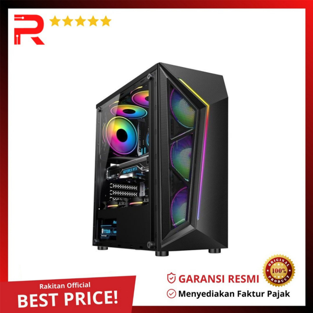 Jual Casing Power Up Raptor 1656 Led Strip Gaming Case + 3 Fan Rgb ...