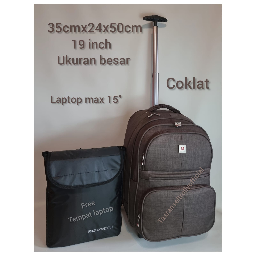 Jual Tas Ransel Troli Laptop 19"Polo Interclub 100%original | Shopee ...