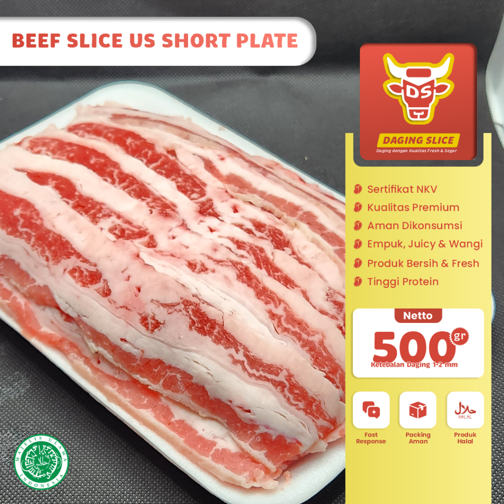 Jual Daging Sapi Potong Beef Slice US Short Plate 500gr Untuk Grill ...
