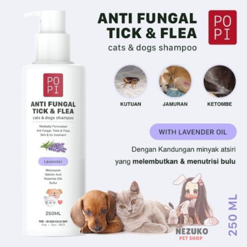 Jual POPI SHAMPO ANTI KUTU JAMUR Kucing Anjing 250ml Tick Flea Fungal ...