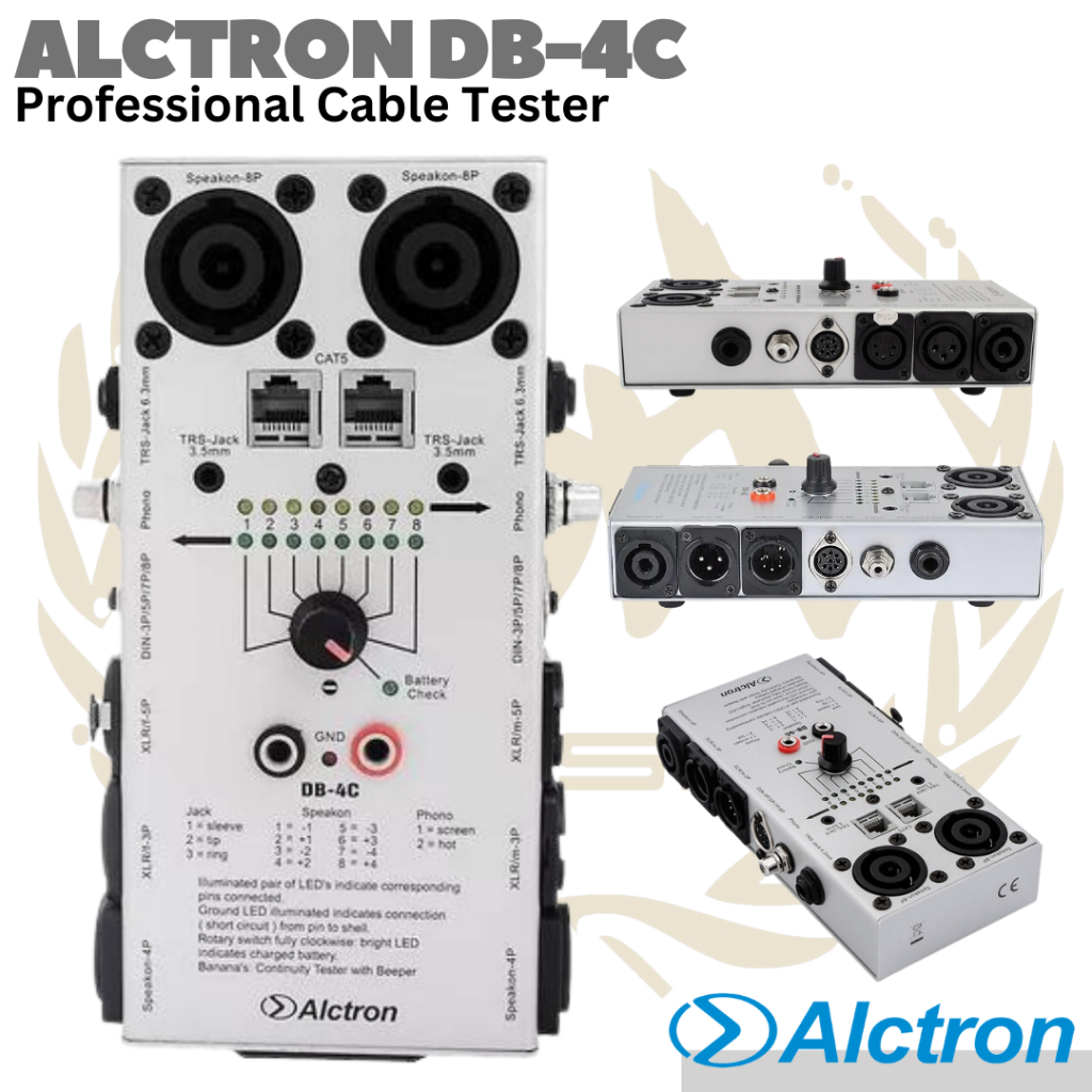 Jual ALCTRON DB4C multi audio cable tester TRS XLR RCA | Alat Tes Cek ...