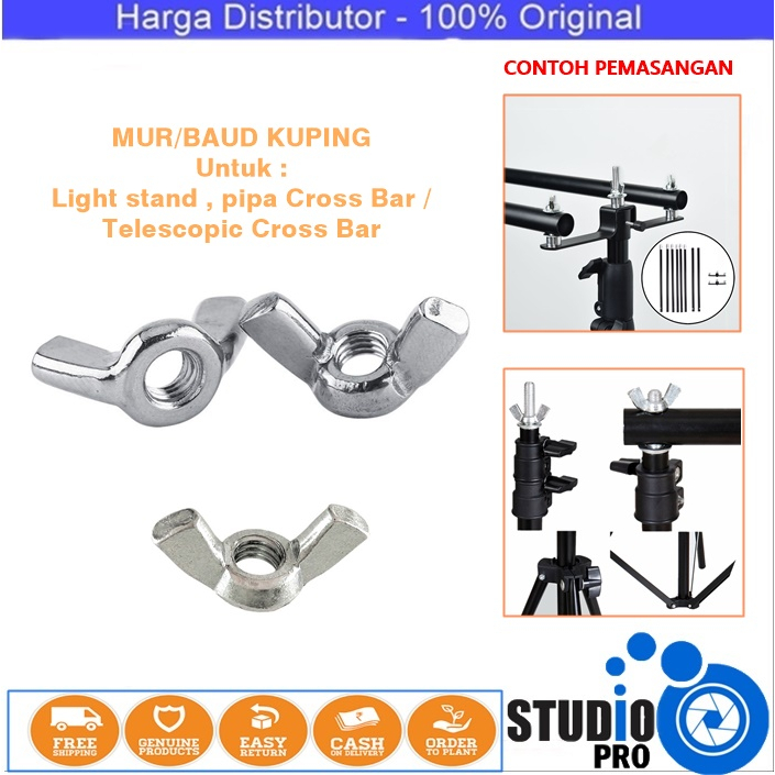 Jual MUR/BAUD KUPING Untuk Light stand / pipa Cross Bar / Telescopic ...