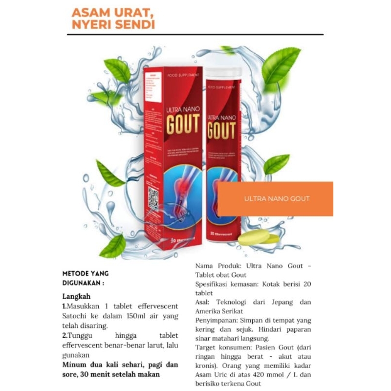 Jual Ultra Nano Gout.Tablet Effervescent terapi asam urat,nyeri sendi ...