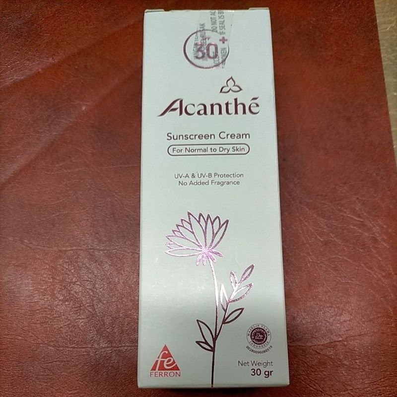 Jual Acanthe Sunscreen SPF 30+ Krim 30gr New ( Normal to Dry Skin ...
